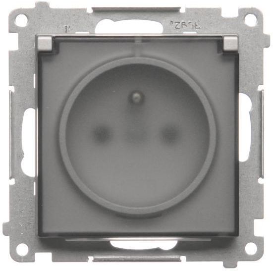 Gniazdo elektryczne Kontakt Simon Gniazdo Bryzgoszczelne Ip 44 Bez Uszczelki Aluminium Mat ...