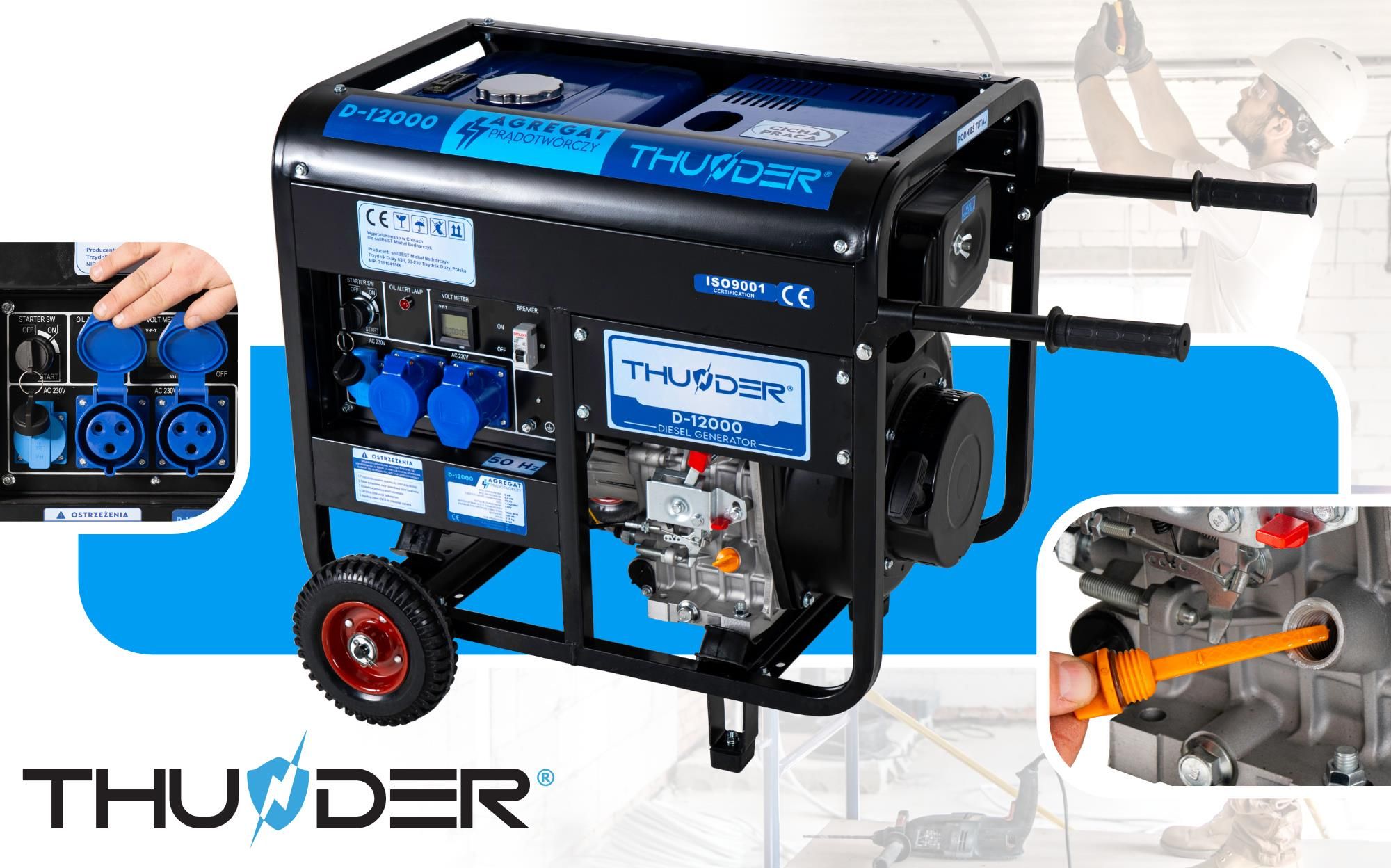 Generator prądu Agregat prądotwórczy THUNDER DIESEL 6,5KW - V2 - Opinie ...