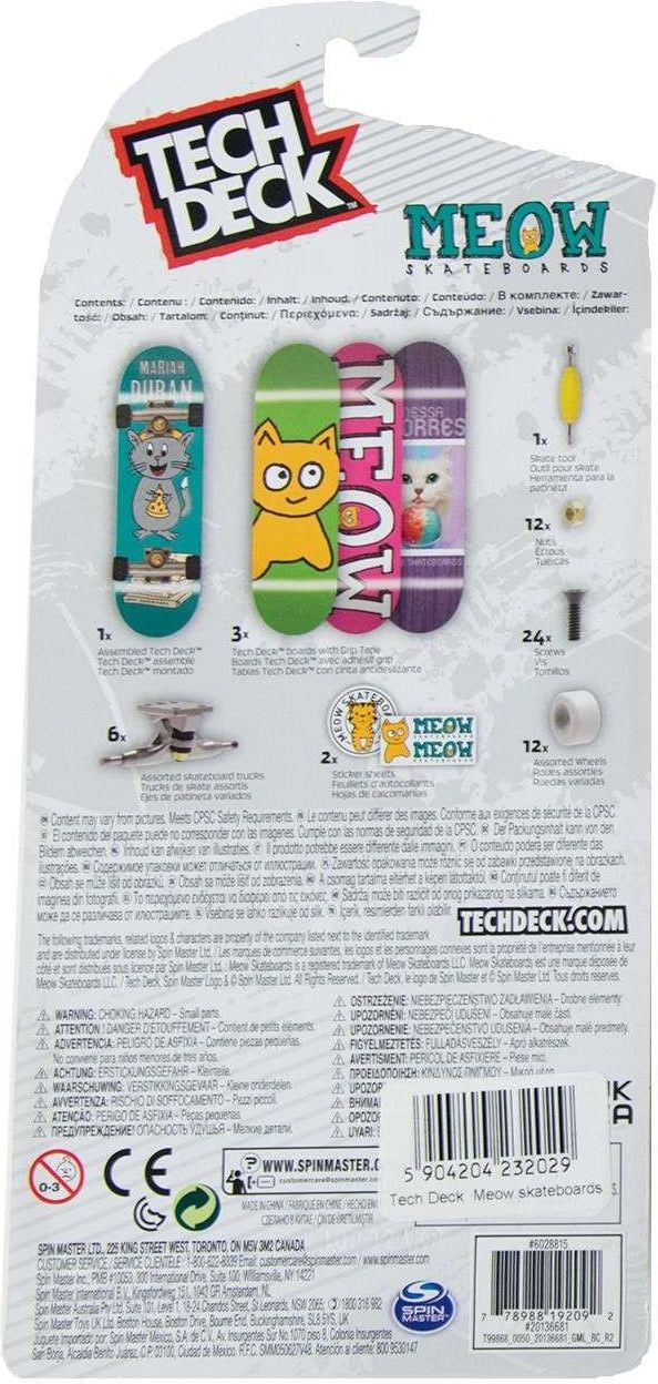 Spin Master Tech Deck Zestaw 4 Deskorolki Fingerboardy Meow Do Złożenia ...