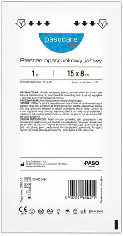 Paso Trading Pasocaremed Plaster Opatrunkowy Jałowy 15Cm X 8 Cm, 25szt. - ceny i opinie - Ceneo.pl