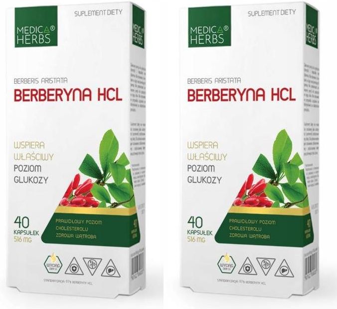 Preparat medycyny naturalnej Medica Herbs Berberyna Hcl 500 Mg 80kaps. - Opinie i ceny na Ceneo.pl