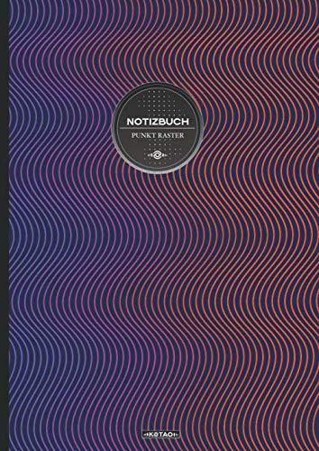 KOTAO Notizbuch Punkt Raster DIN A4 #304 Blue Purple Waves: (150 Seiten ...