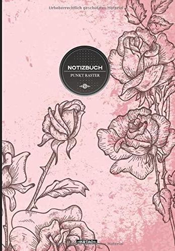 KOTAO Notizbuch Punkt Raster DIN A4 #295 Rosa Rosen: (150 Seiten, 90g ...