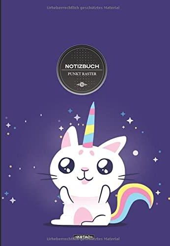 KOTAO Notizbuch Punkt Raster DIN A4 #232 Unicorn Cat: (150 Seiten, 90g ...