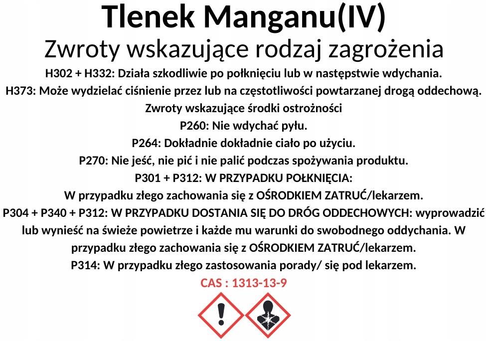 Drobne akcesoria medyczne Tlenek Manganu (Iv) Czysty 100G - Ceny i ...