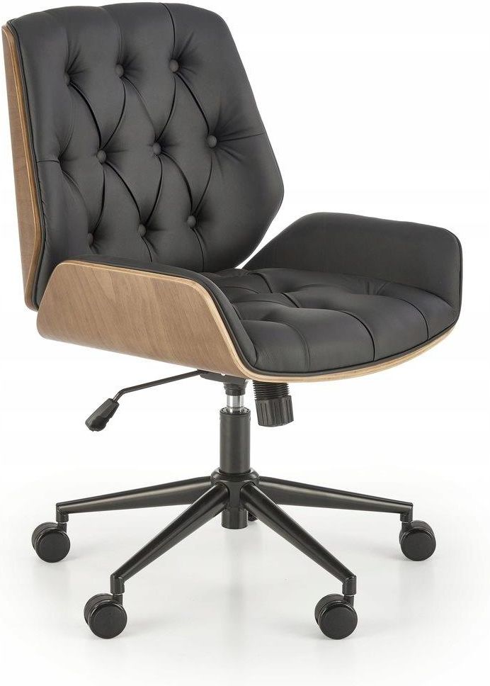 Halmar Fotel Obrotowy Biurowy Gavin Black-Orzech Stylowy - Ceny i ...