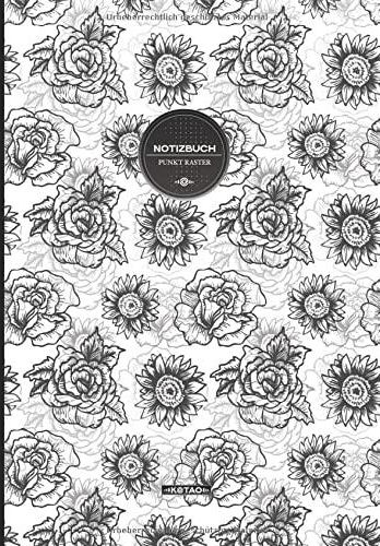 KOTAO Notizbuch Punkt Raster DIN A4 #103 Flowers: (150 Seiten, 90g/m2 ...