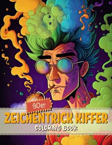 90er Zeichentrick Kiffer Malbuch: Psychedelische Ausmalbilder ...