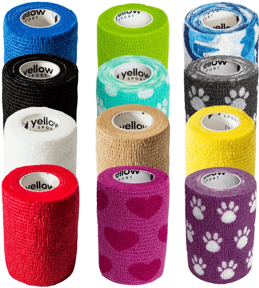 Yellowsport Bandaż Kohezyjny Samoprzylepny Typ Coban Yellowband Zielony w łapki 75cm x 45m ...
