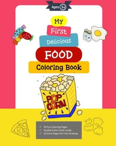 My First Easy & Cute Food Coloring Book for Kids (Color Guided Cards ...