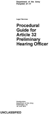 PAM 27-17 Legal Services Procedural Guide for Article 32 Preliminary ...