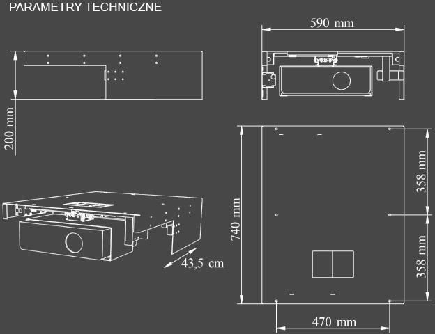 Kraftmann Winda Stołowa Półka Podblatowa Projektor Rzutnik 7012409 ...