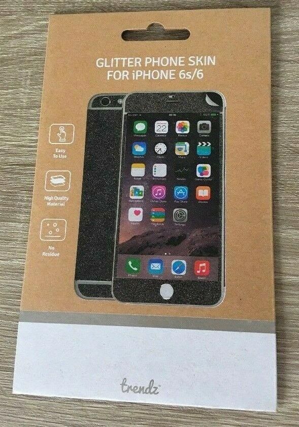 Trendz Black Glitter Phone Skin For Iphone 6S 6 - Opinie i ceny na Ceneo.pl