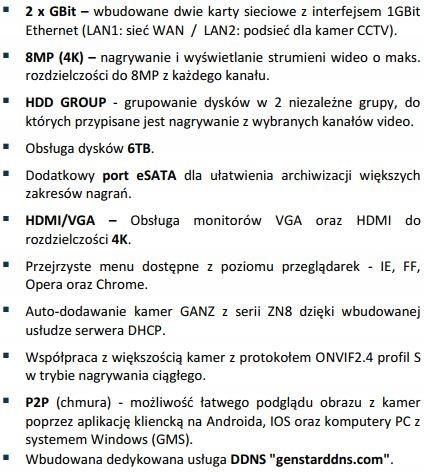 Sieciowy Rejestrator 4K Uhd Ganz Z 32 Kanałami - ceny i opinie - Ceneo.pl