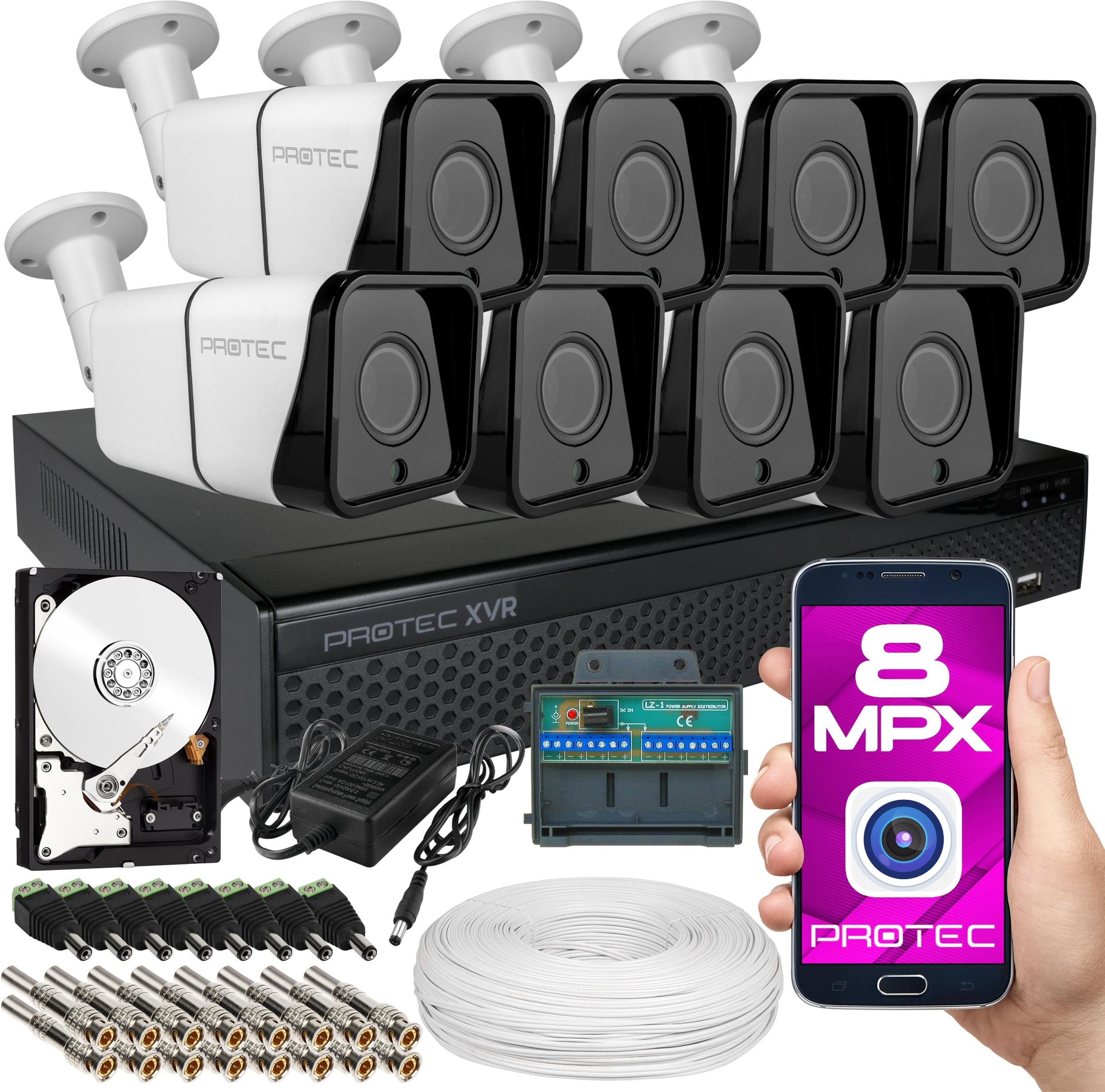 Zestaw do monitoringu Protec Monitoring Premium 8 Kamer 8Mpx 4K Zoom Dysk 2Tb - Ceny i opinie ...