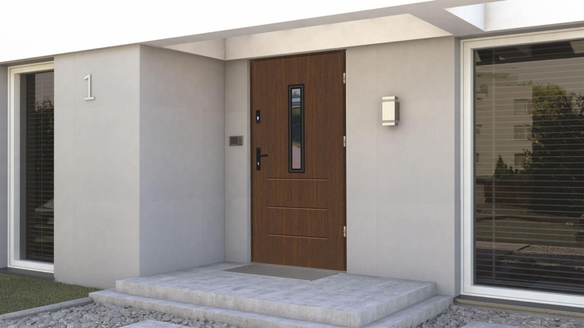 Drzwi zewnętrzne Drzwi wejściowe stalowe model BLUE WIKI 2 BLACK ...