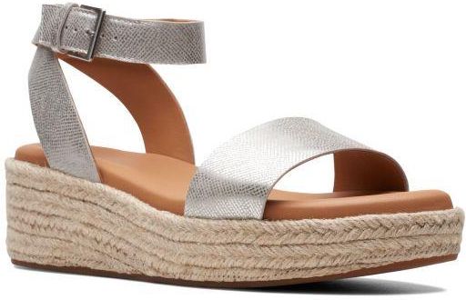 Sandały Clarks Kimmei Ivy kolor silver metallic leather 26170983 - Ceny ...