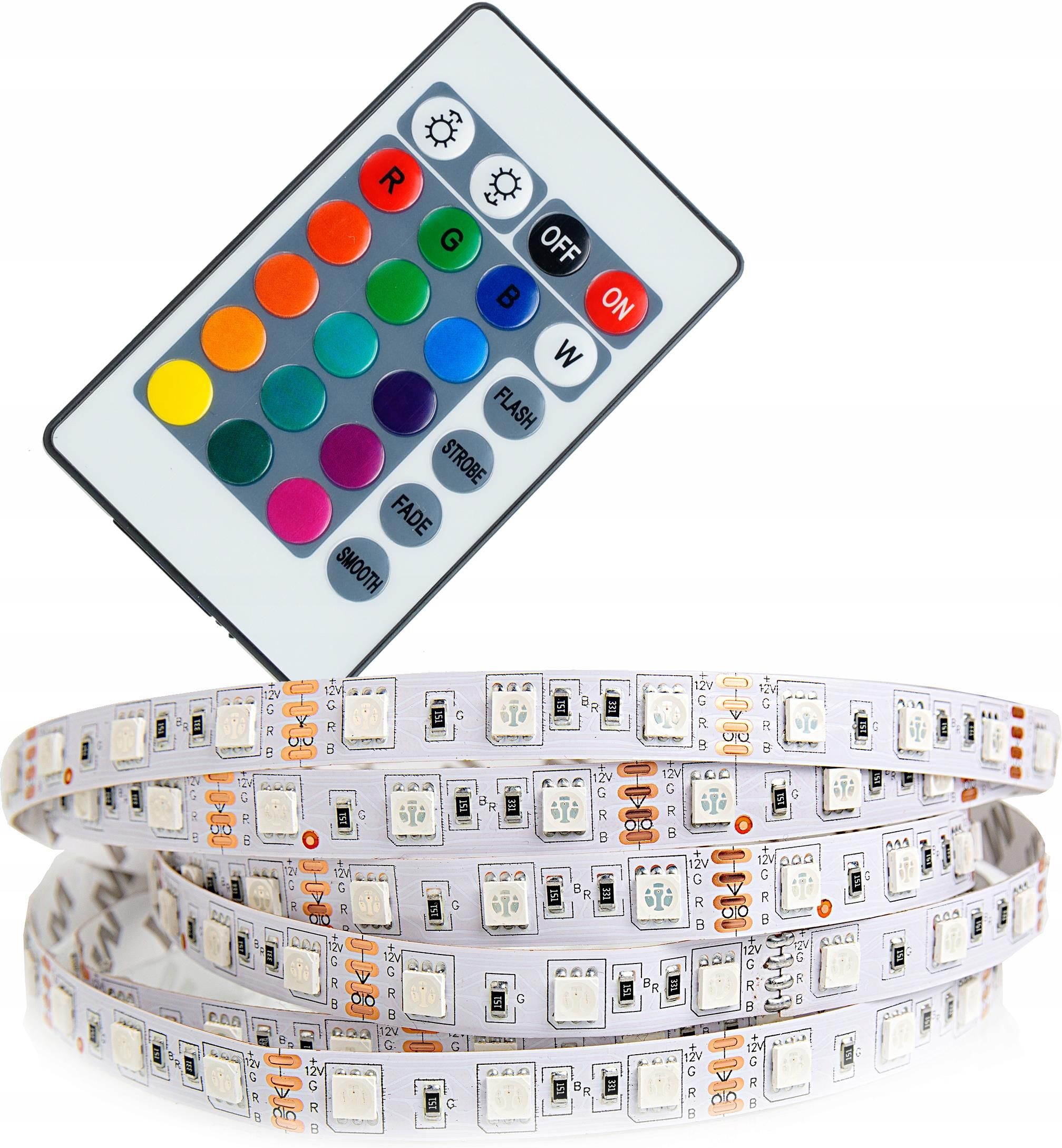 Decorya Kolorowe Ledy Rgb Z Pilotem Do Oświetlenia Usb 1M (Taśma ...