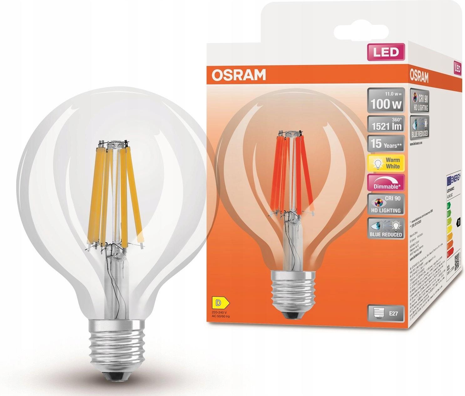Osram Led Żarówka Kula G95 11W Barwa 2700K Dim (4058075602953) - Opinie ...