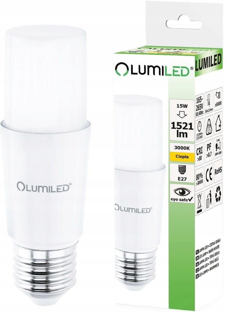 Lumiled Żarówka Led Stick E27 15W 100W 3000K Rurka ...