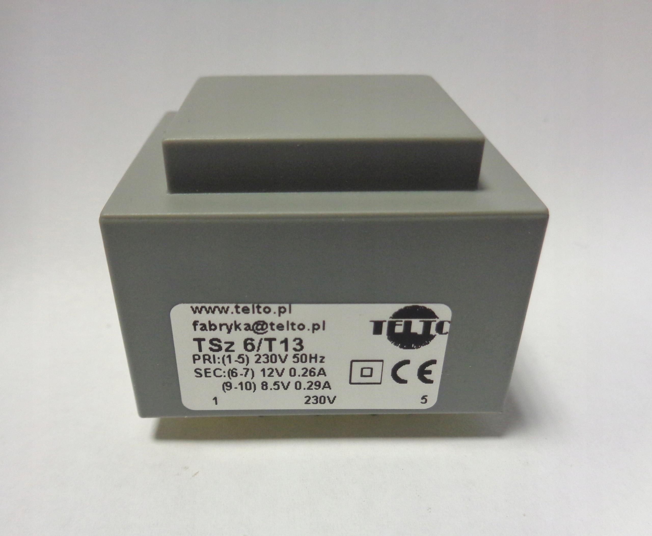 Telto Transformator 230V/12V 0.26A 8.5V 0.29A Tsz 6/T13 - Opinie i ...