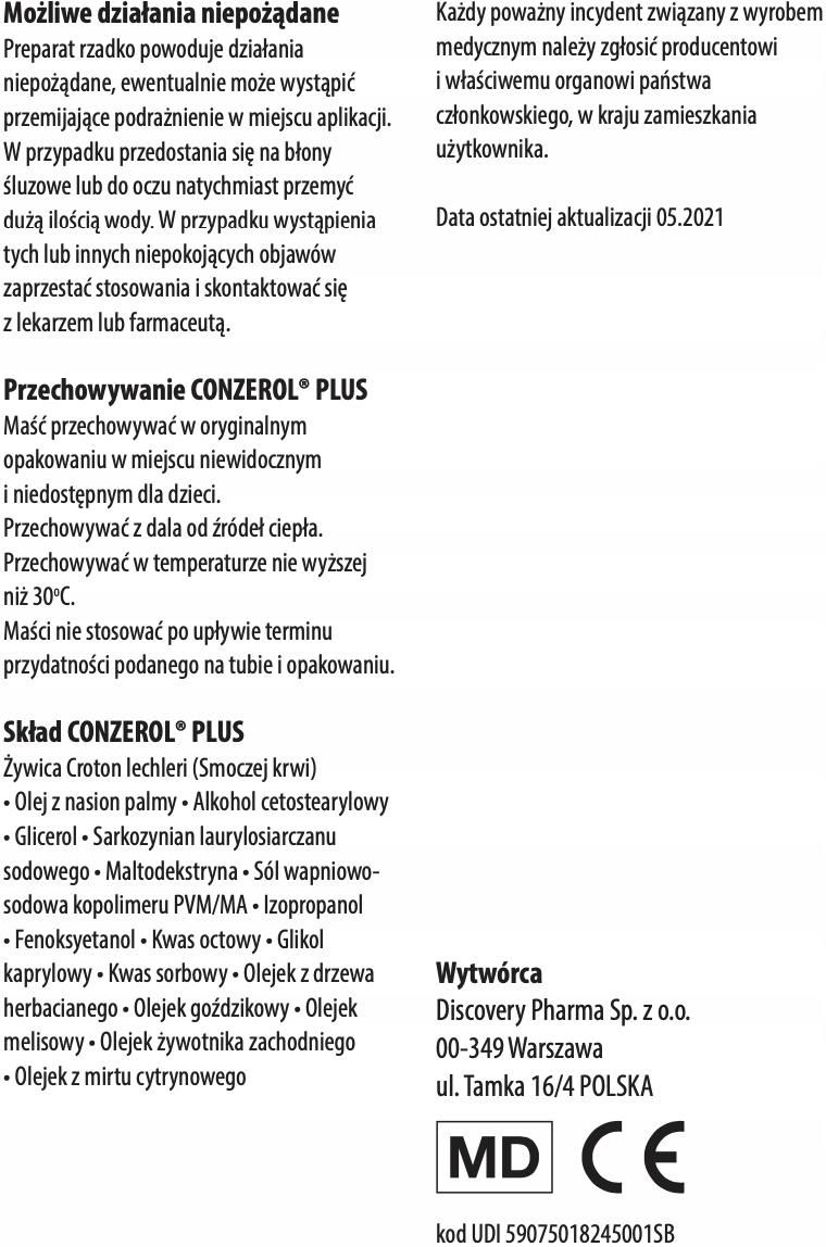 Preparat medycyny naturalnej Conzerol Plus Maść Na Mięczak Zakaźny 22ml ...