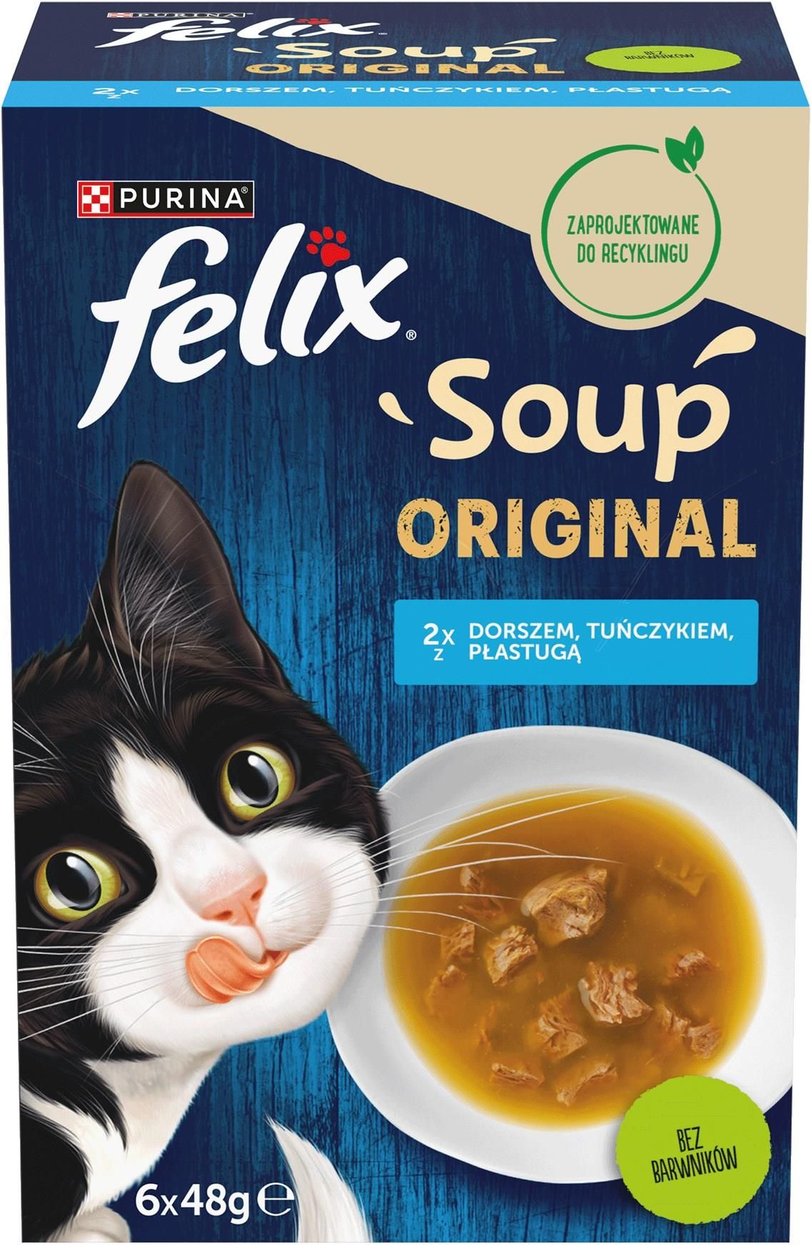 Karma FELIX Soup Original dla kota Rybne Smaki 6x48g - Ceny i opinie ...