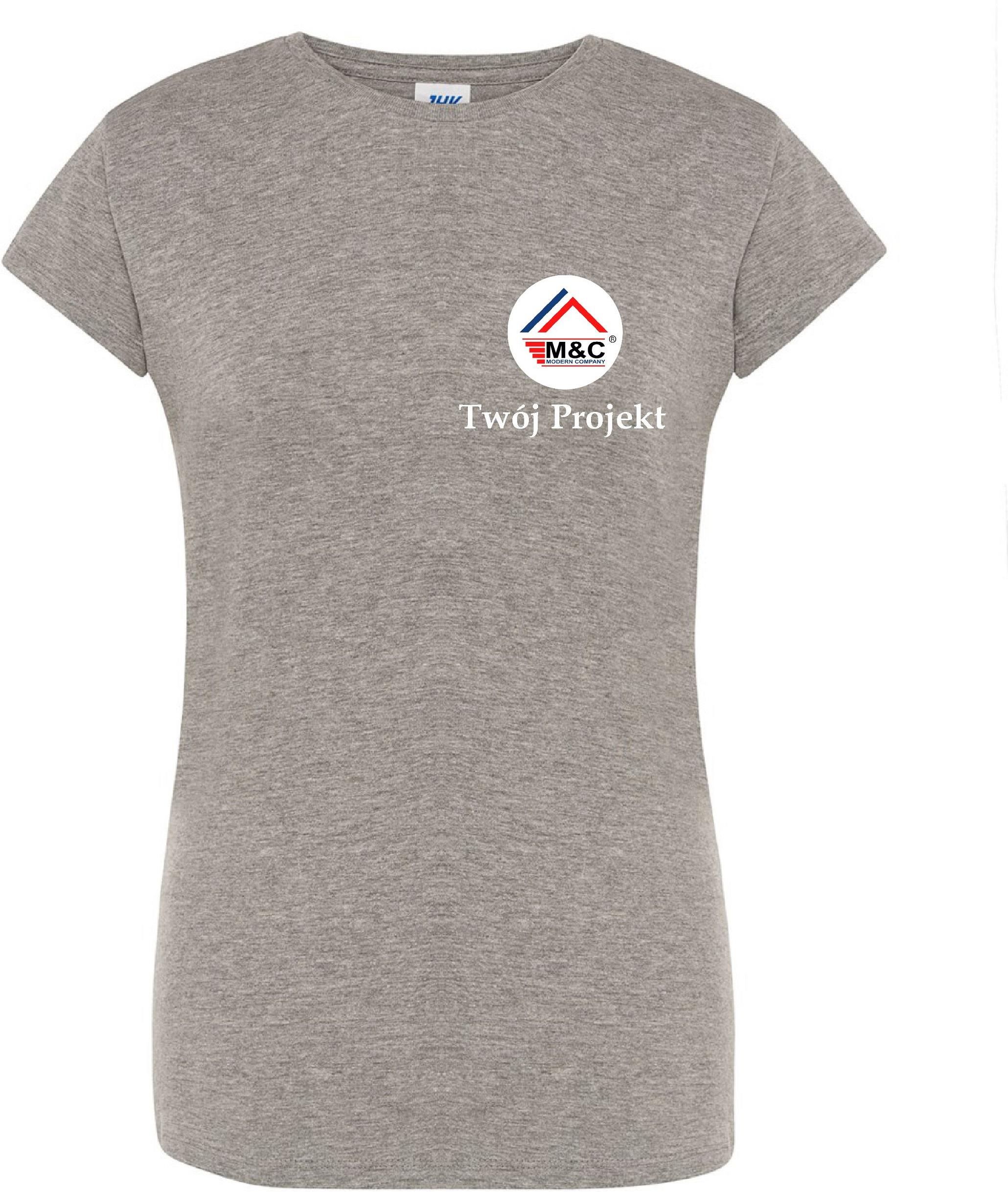 T-shirt damski szary z twoim nadrukiem lub napisem - Ceny i opinie - Ceneo.pl