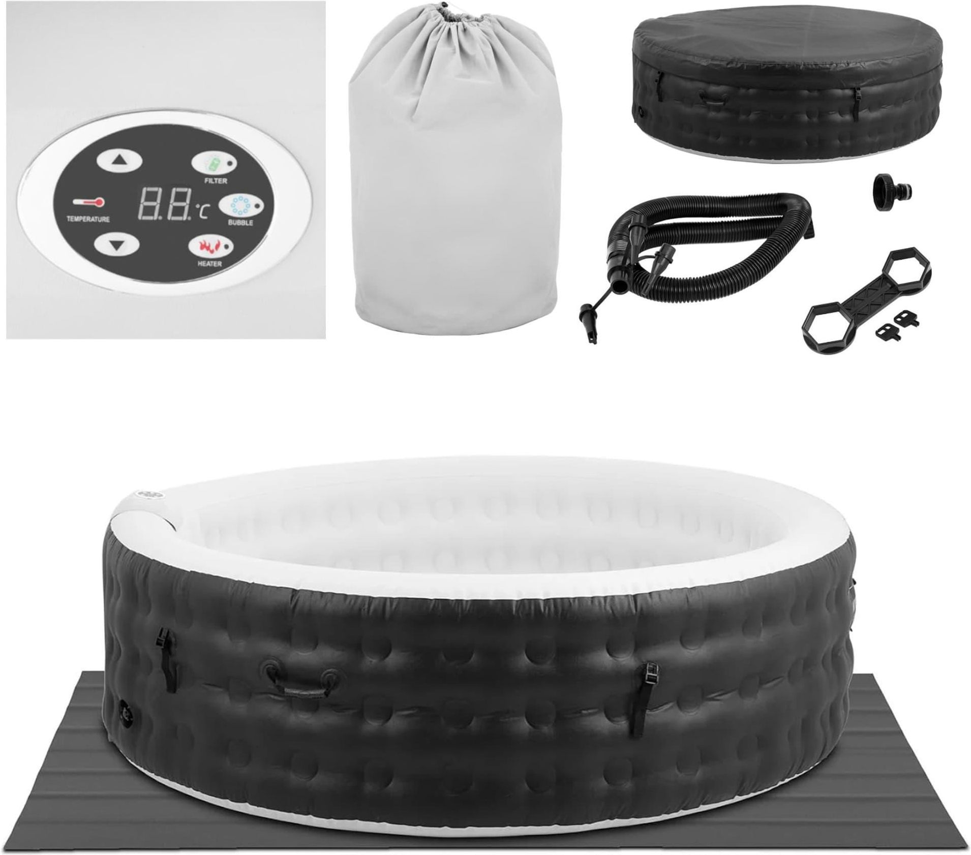 Uniprodo Jacuzzi Ogrodowe Dmuchane 130 Dysz Masujących 6 Osobowe 1000l ...