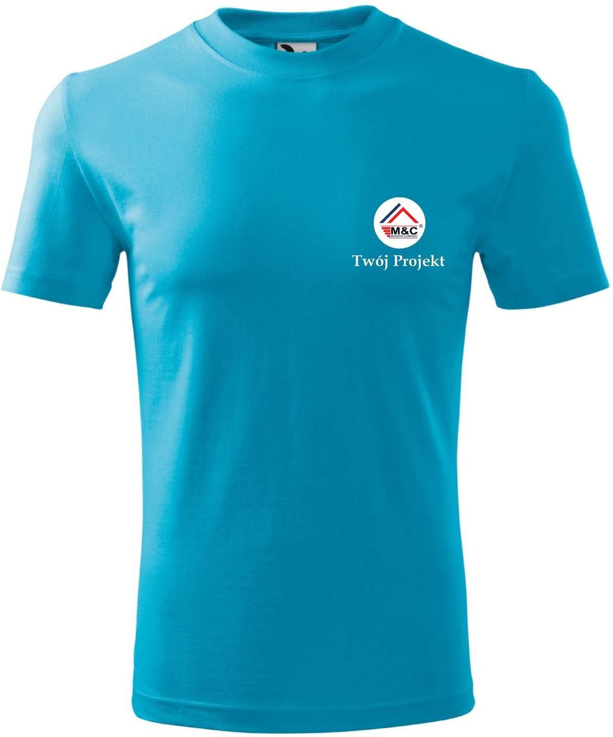 T-shirt męski turkusowy z twoim nadrukiem lub napisem - Ceny i opinie - Ceneo.pl