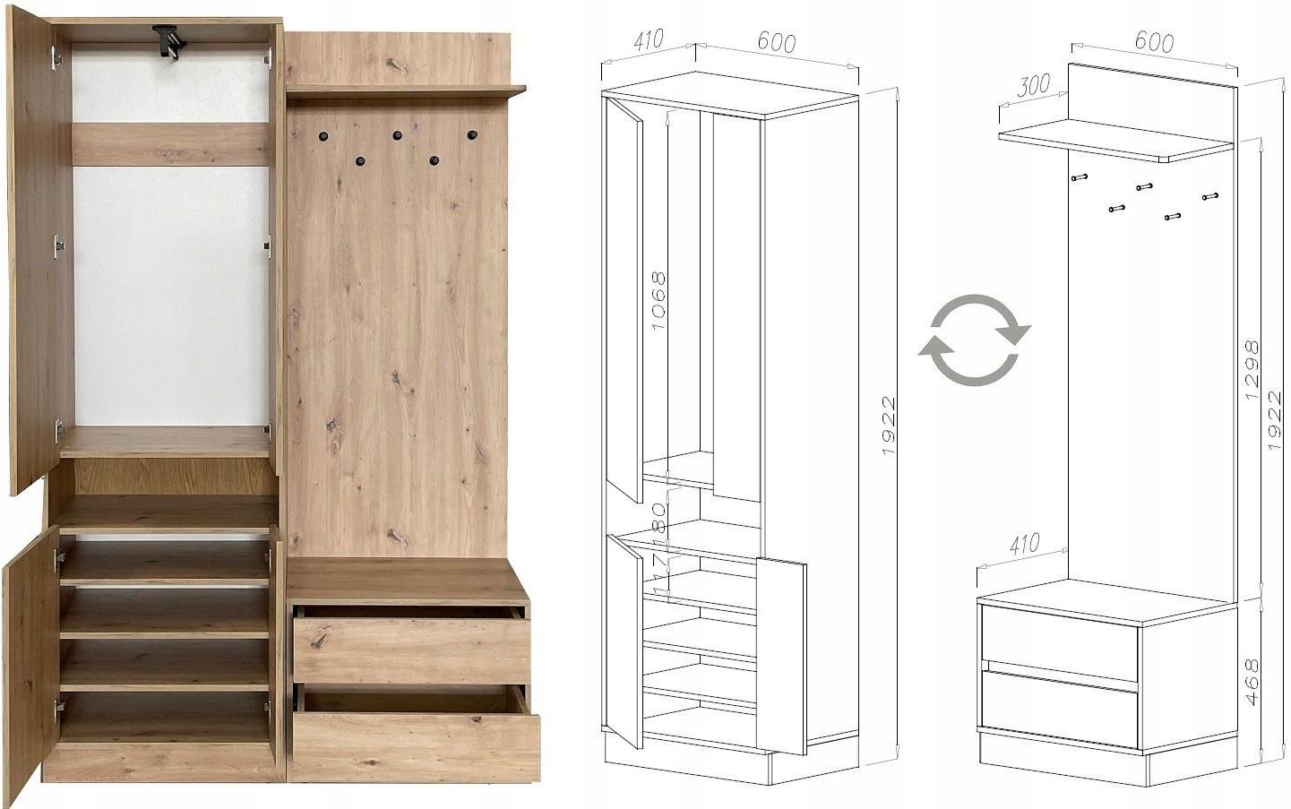 Marmex Meble Garderoba 120 Szafa Lustro Szuflady Siedzisko Arti 5A9F9766-E491-4D21-B854 ...