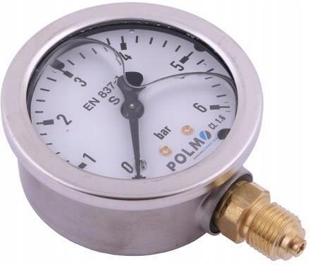 Polmo Manometr Glicerynowy M63 0-6 Bar Dolne Przyłącze G Mgh63Kg14D6P - Opinie i ceny na Ceneo.pl
