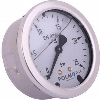 Polmo Manometr Glicerynowy M63 0-25 Bar Tylne Przyłącze Mgh63Kg14T25P - Opinie i ceny na Ceneo.pl