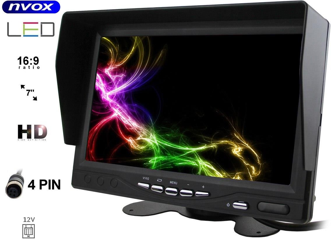 Monitor samochodowy lcd 7cali 4pin 12v 24v oraz 2 kamery NVOX - opinie ...