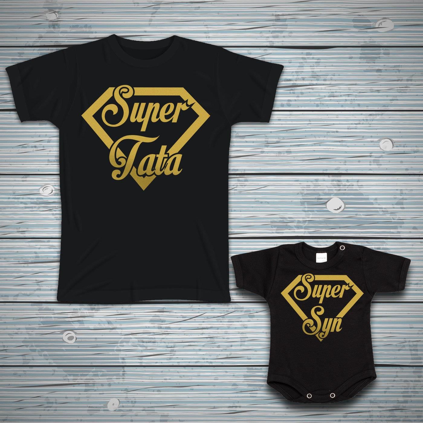 Zestaw - Super tata, super syn - złoty nadruk - Ceny i opinie - Ceneo.pl