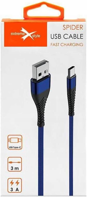 Extremestyle Kabel Spider Usb Type C 3M Niebieski - Kable - Opinie i ...