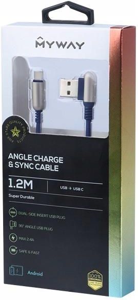 Myway Kabel 120 Cm W Oplocie Usb Usb C Navy - Kable - Opinie i ceny na ...