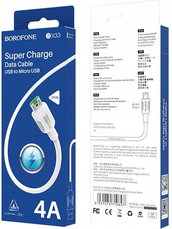 Borofone Bx33 Billow Kabel Micro Usb 4A 1M Biały - Kable - Opinie i ...