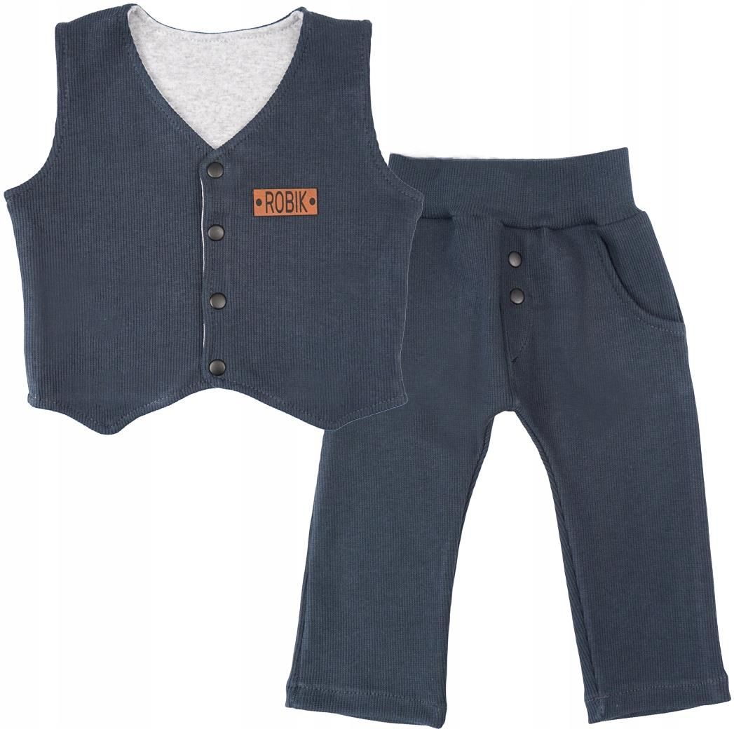 Grafitowy Komplet 2cz kamizelka spodnie r.86 - Ceny i opinie - Ceneo.pl