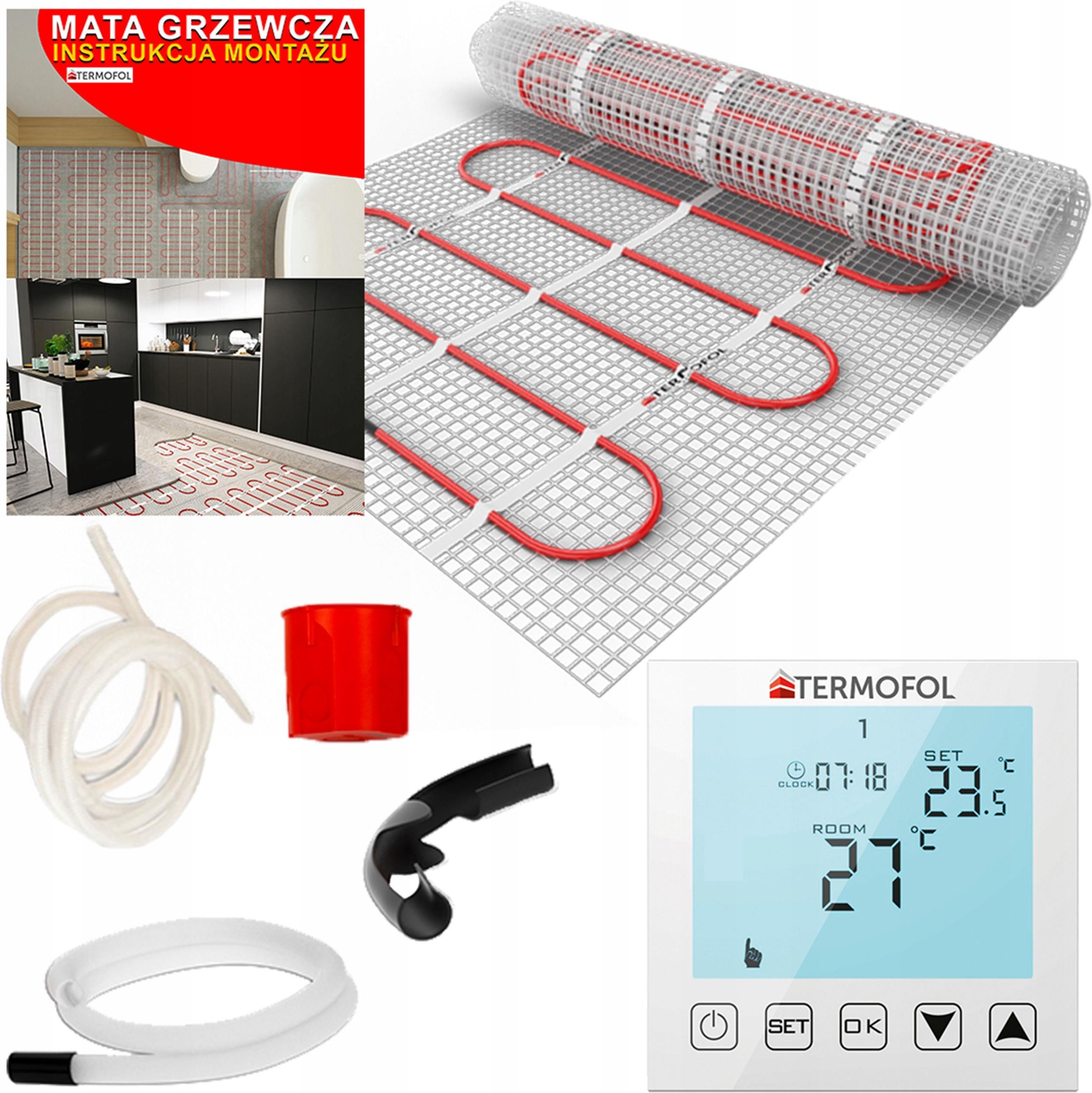 Ogrzewanie podłogowe Termofol Mata Grzewcza Pod Płytki 4,5m2 /150W/m2 MG150WTFH645 - Opinie i ...