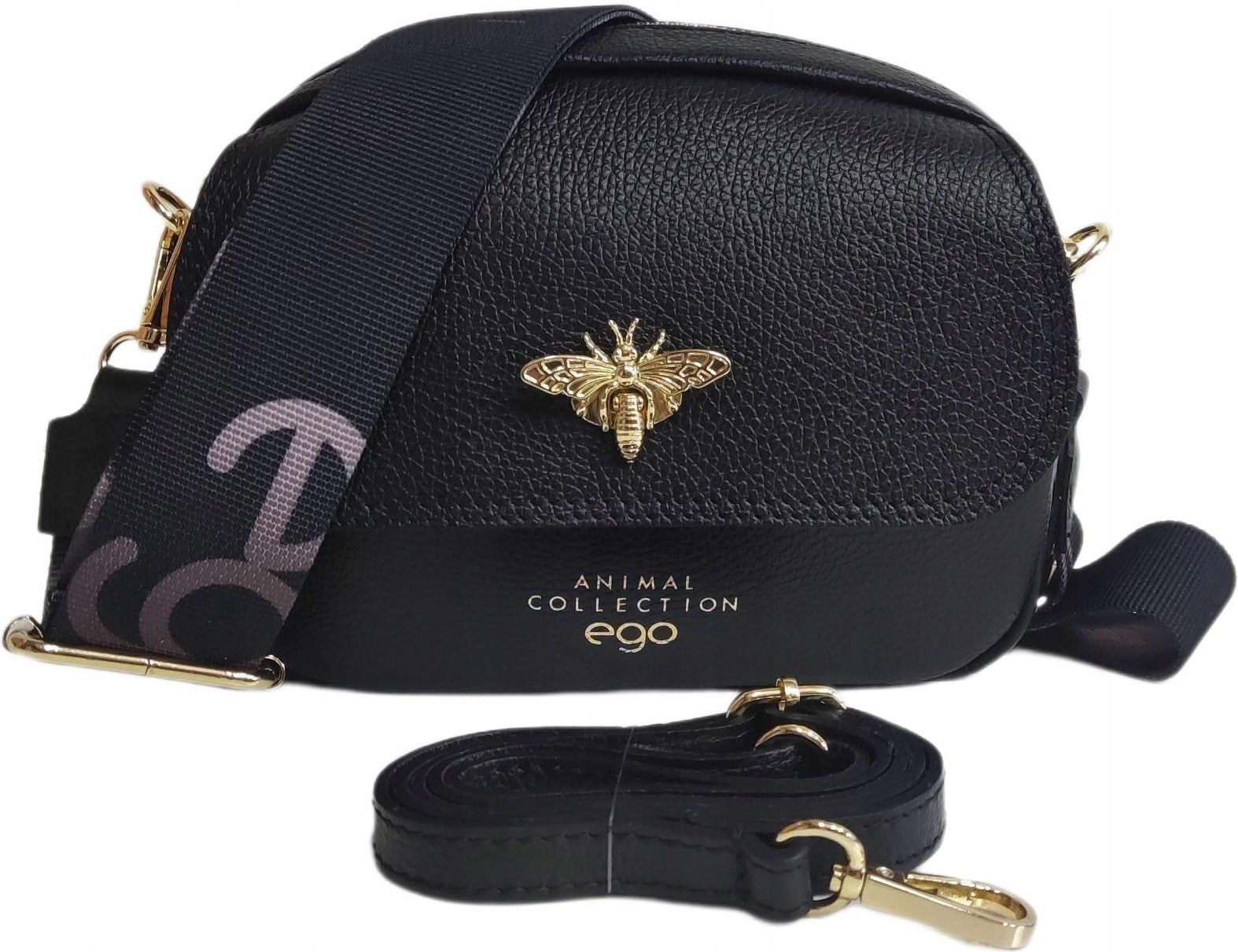 Listonoszka EGO skóra naturalna czarna pszczółka - Ceny i opinie - Ceneo.pl