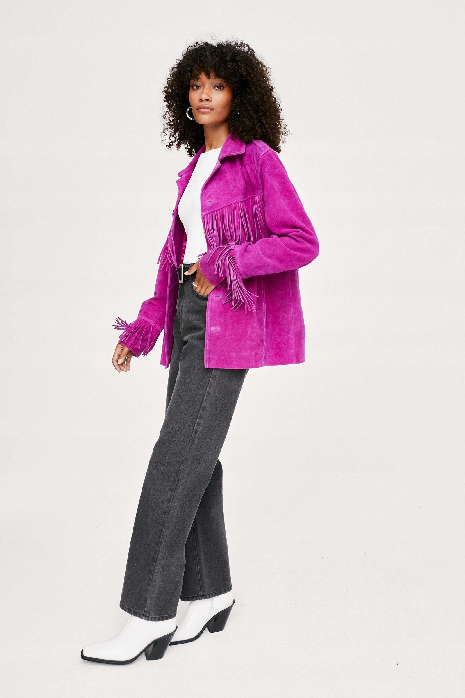 Skóra Naturalna 4G3 NE4_M Nasty Gal Kurtka Frędzle - Ceny i opinie ...