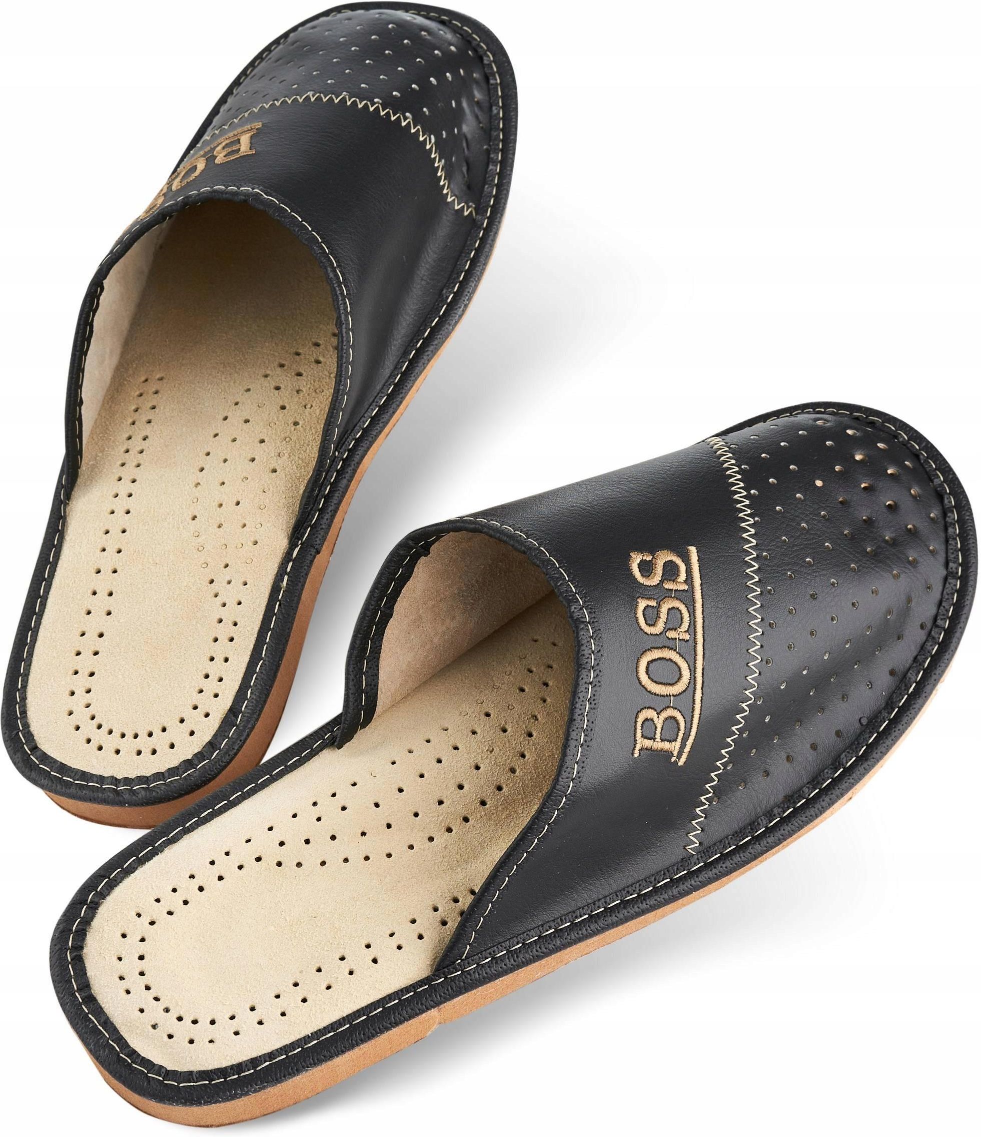 Klapki Boss Skórzane Slippers Pantofle Black r. 46 - Ceny i opinie ...