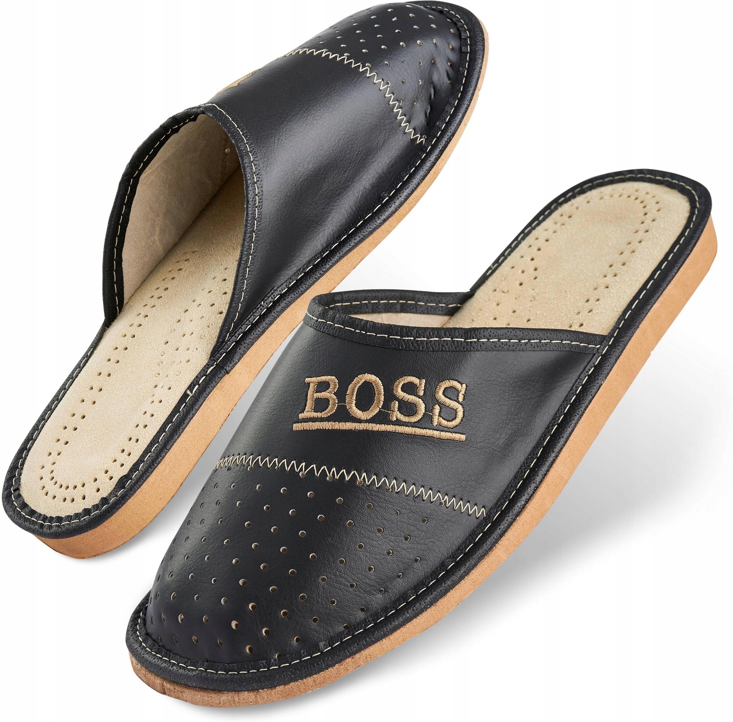 Klapki Boss Skórzane Slippers Pantofle Black r. 46 - Ceny i opinie ...