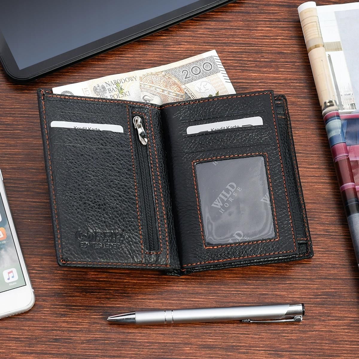 Skórzany portfel męski duży pionowy vintage RFiD - Ceny i opinie - Ceneo.pl