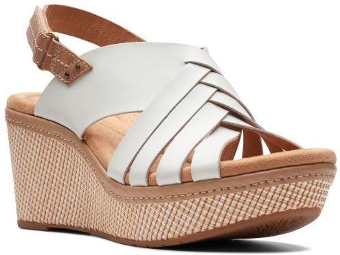 Sandały Clarks Elleri Grace kolor white leather 26171534 - Ceny i ...