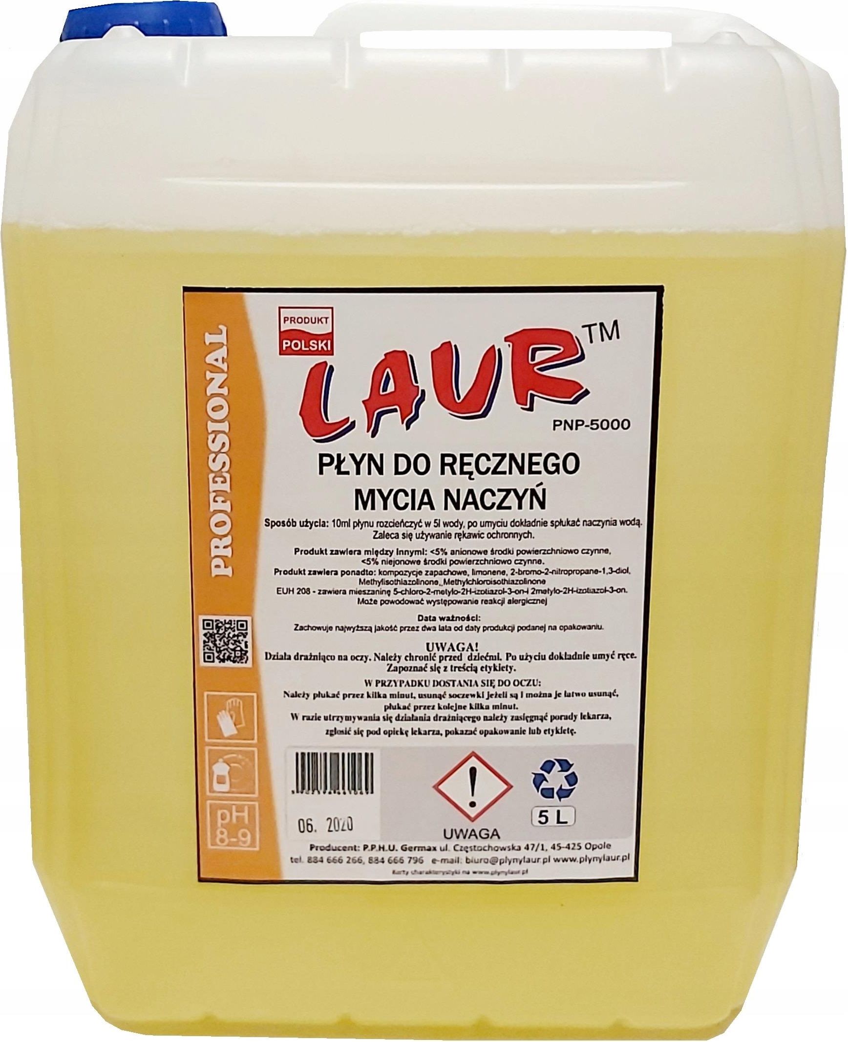 Laur Płyn Do Ręcznego Mycia Naczyń Gastro 5l (PNP5000) - Opinie i ...