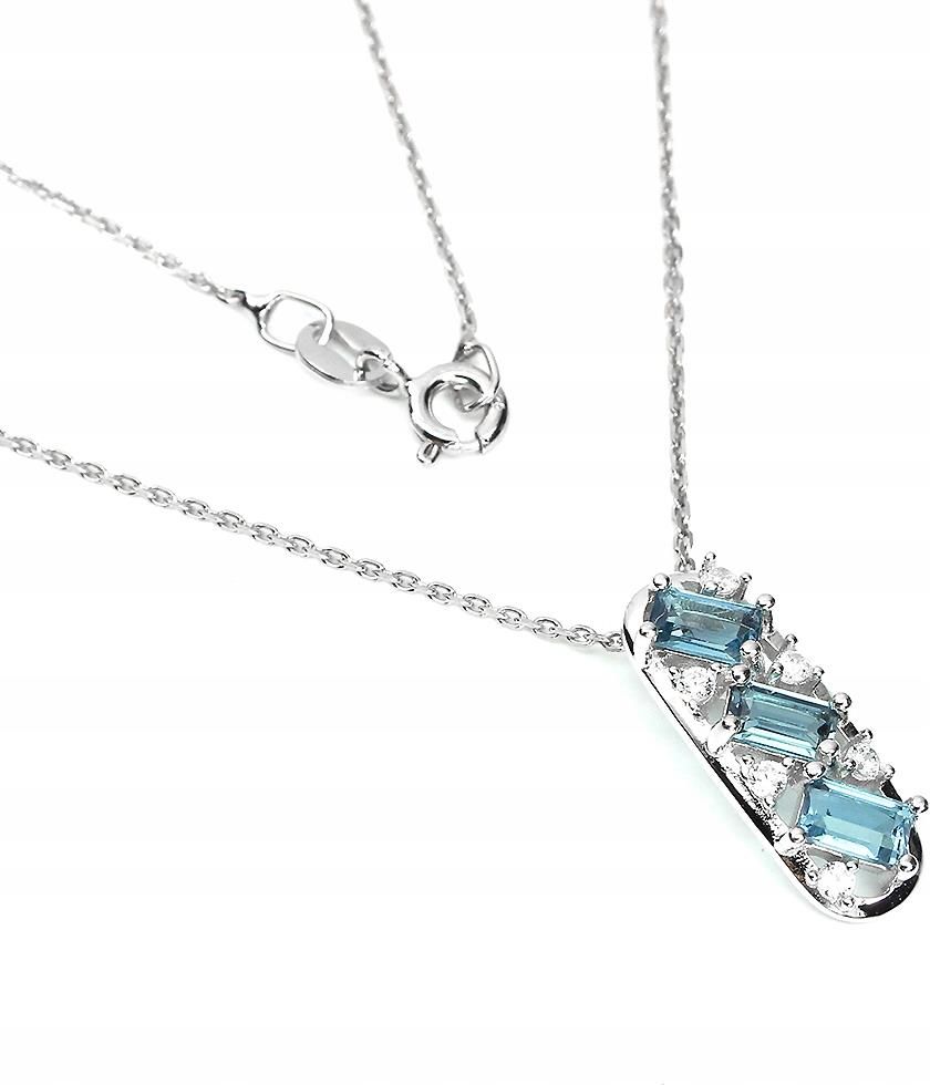 925 Naszyjnik srebrny London Blue topazy naturalne - Ceny i opinie - Ceneo.pl