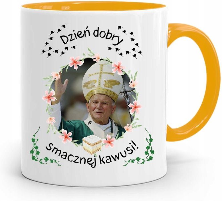 Polidraw Kubek Żółty Jan Paweł Ii Papież Papaj Dzień Dobry (1574630034 ...