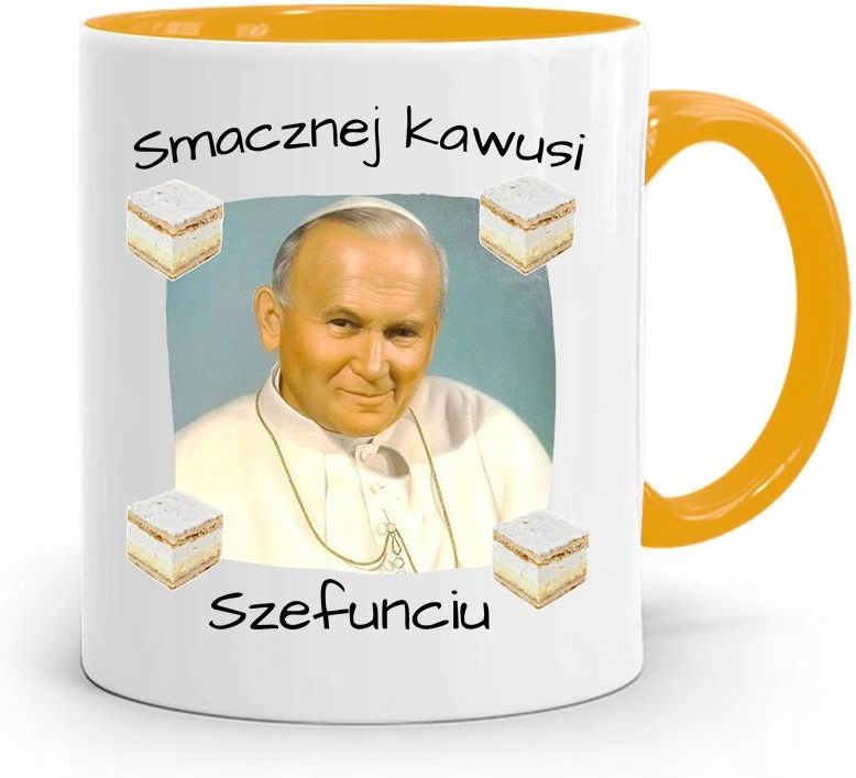 Polidraw Kubek Żółty Jan Paweł Ii Papież Papaj Szefunciu (1574611414 ...